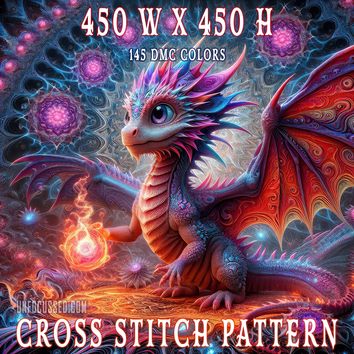 Auroraflame Cross Stitch Pattern – Unfocussed Photography & Art