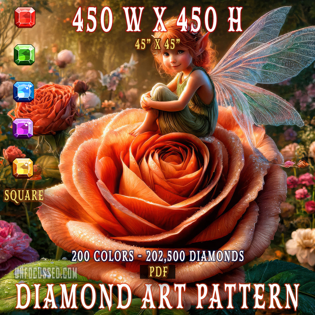 Dawn's First Blush and the Rose Sprite Diamond Art Pattern – Unfocussed ...