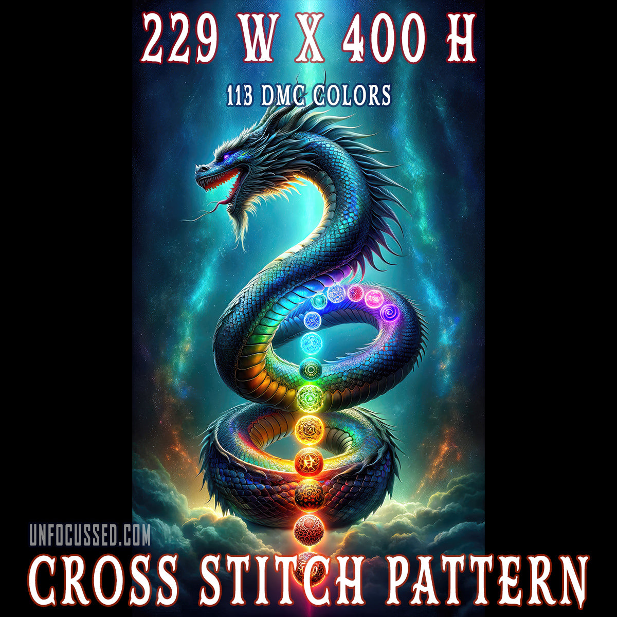 Serpentine Ascension Cross Stitch Pattern – Unfocussed Photography & Art