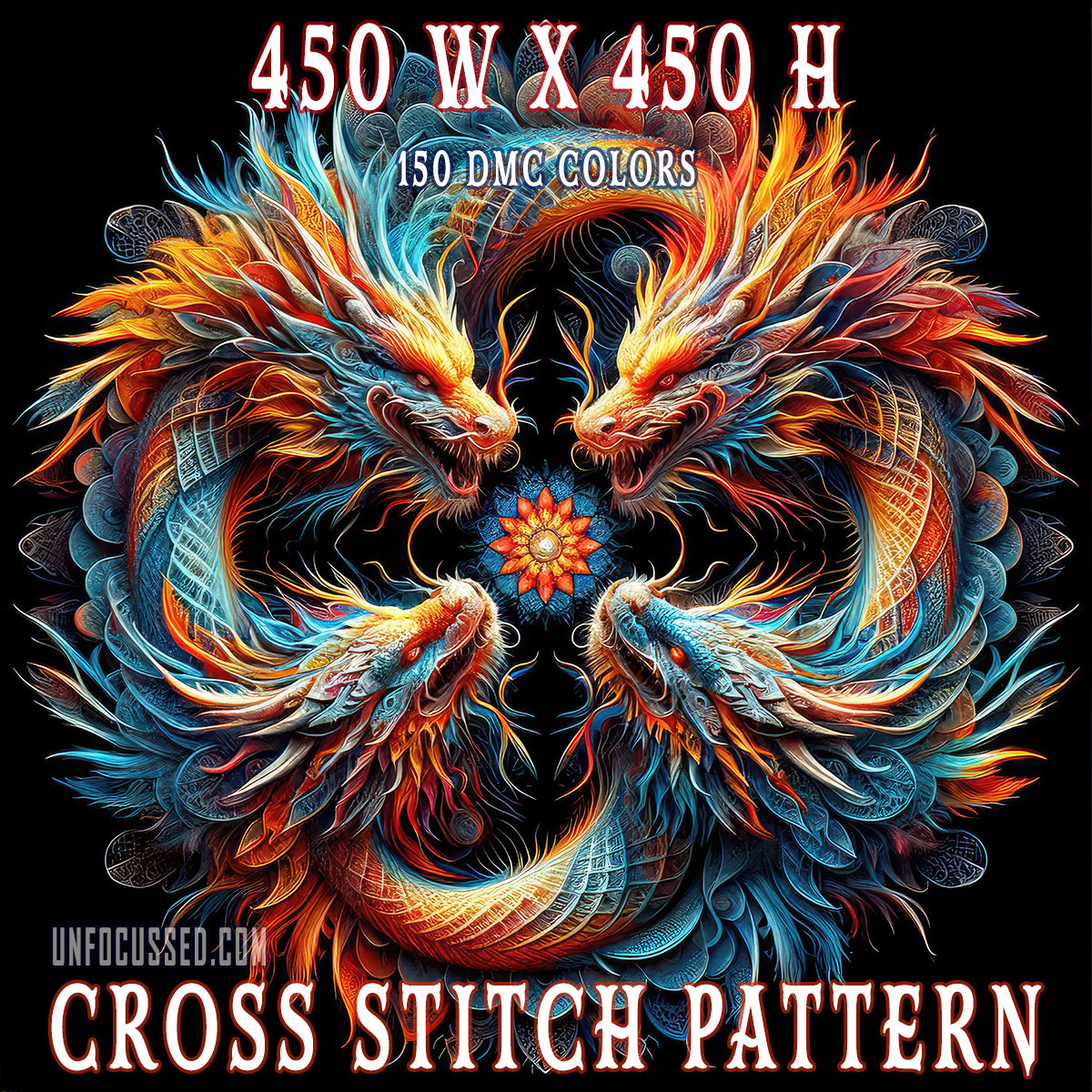Symphony of the Seraphic Dragons Cross Stitch Pattern – Unfocussed ...
