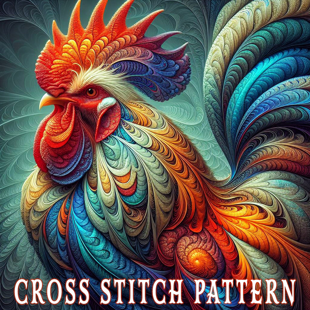 The Regal Acanthus Rooster Cross Stitch Pattern – Unfocussed ...
